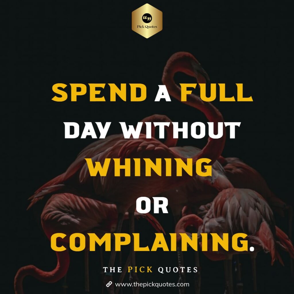 Spend A Full Day Without Whining Or Complaining - Best Positive Quotes